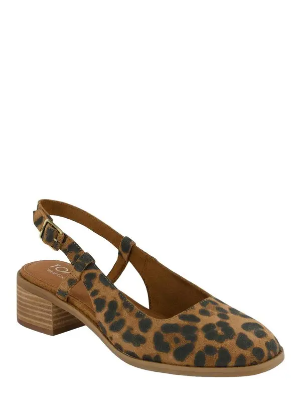 Toms Jaclyn Slingback Block Heel Sandals - Brown