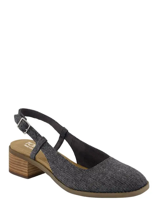Toms Jaclyn Slingback Block Heel Sandals - Charcoal