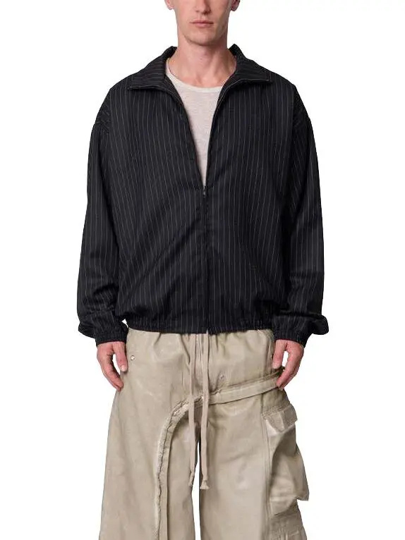 Mnml Striped Track Jacket - Black