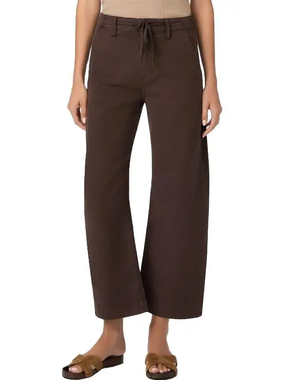 Paige Arellia Drawstring High Waist Ankle Barrel Pants - Rich Chocolate