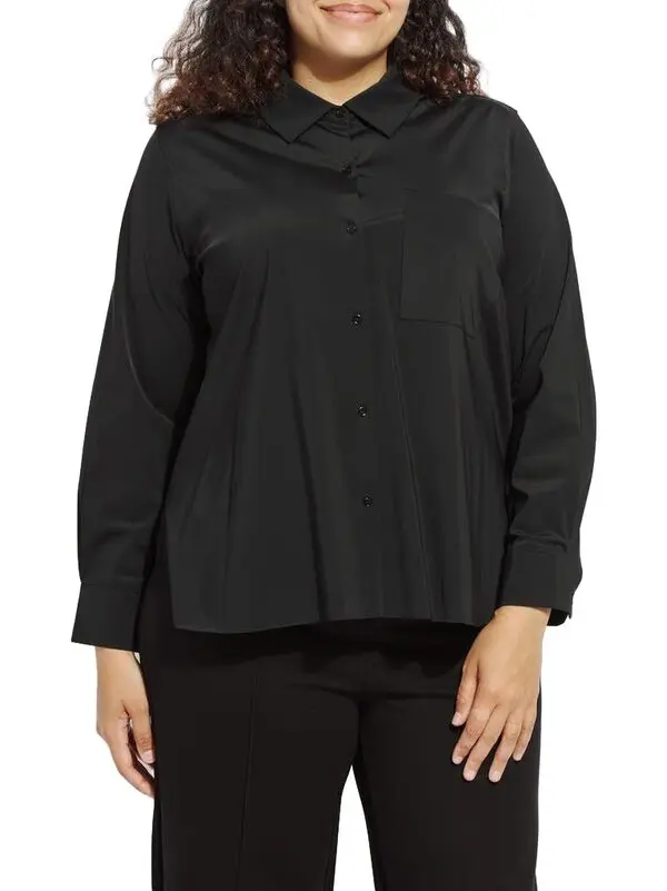 Lyssé Schiffer 2.0 Microfiber Button-up Shirt - Black