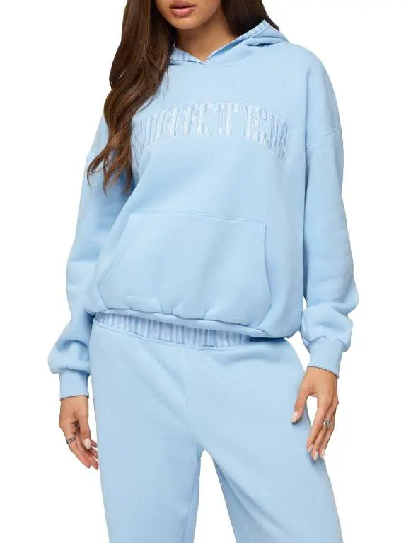 EDIKTED Core Stripe Oversized Hoodie - Blue