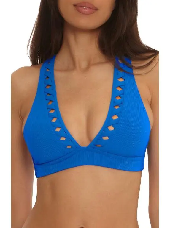BECCA By Rebecca Virtue Trellis Tie Back Swim Top - True Blue