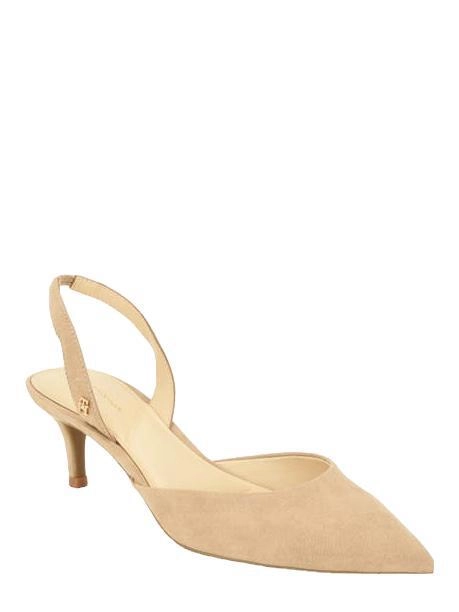 Tommy Hilfiger Tanna Slingback Pointed Toe Kitten Heel Pumps - Taupe