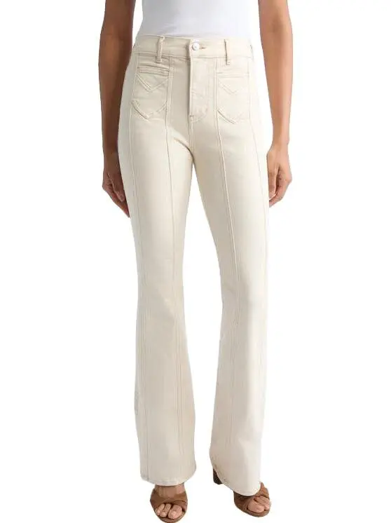 Veronica Beard Beverly Skinny Flare Leg Jeans - Ecru