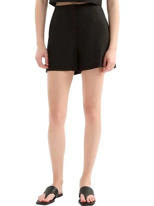 Nude Lucy Marli Linen Tailored Shorts - Black