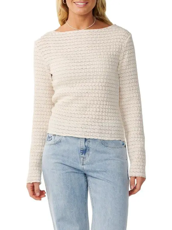 Rip Curl Bossa Nova Textured Long Sleeve Top - Bone