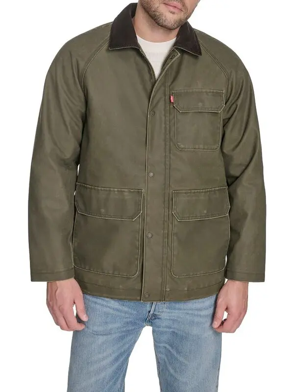 LEVI'S Barn Jacket With Corduroy Collar - Olive