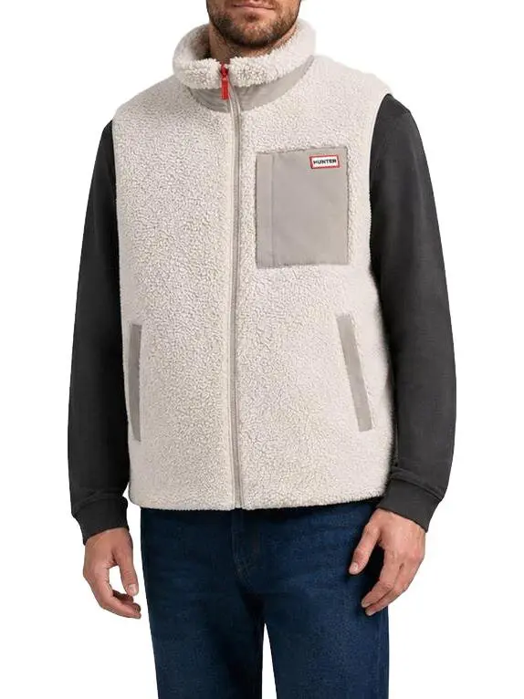 Hunter Noah Faux Shearling Vest - Egret