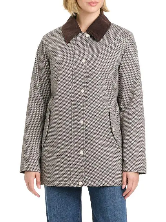 Vince Camuto Water Resistant Barn Jacket - Multi Mini Houndstooth