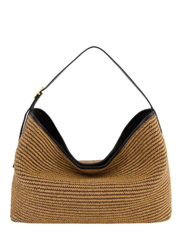 Vince Medium Vivian Raffia Hobo Bag - Latte