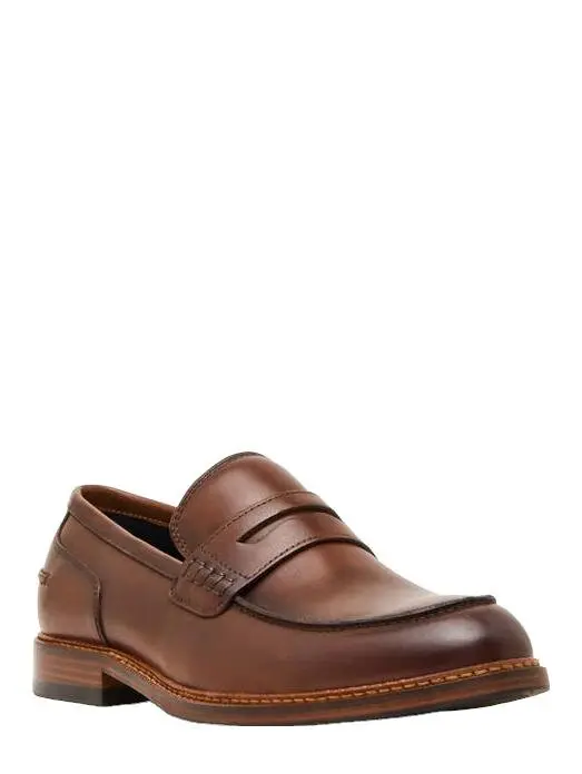 Steve Madden Eastin Leather Penny Loafer - Cognac