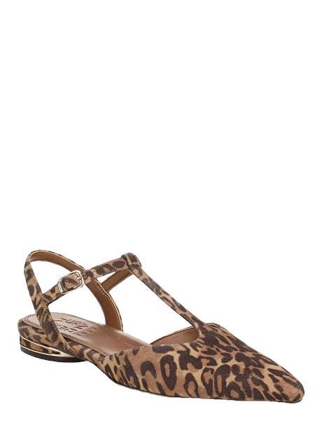 Naturalizer Harlie Flat T-strap Shoe - Dark Brown Cheetah Print