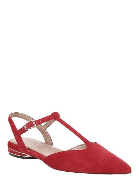 Naturalizer Harlie Flat T-strap Shoe - Heartflame Suede