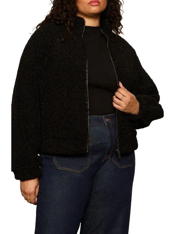 Sanctuary Cloud Nine Fleece Bomber Jacket - Black