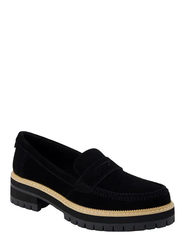 Toms Cara Platform Penny Loafer - Black