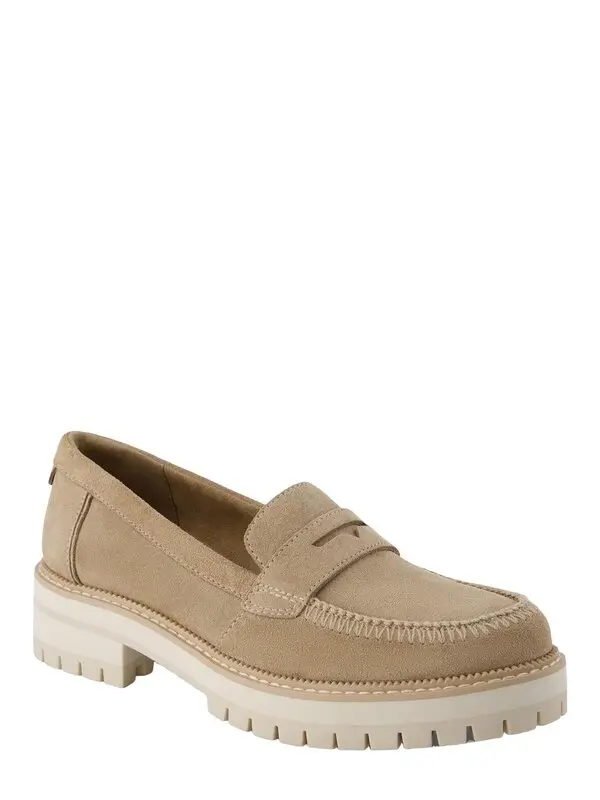 Toms Cara Platform Penny Loafer - Medium Beige