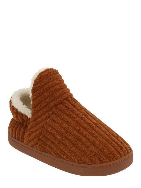 Mia Quilted Plush Bootie Slipper With Faux Fur Lining - Cognac