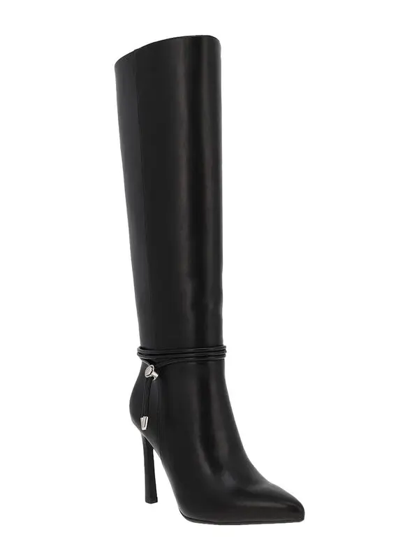 Mia Niko Pointed Toe Knee High Stiletto Boots - Black