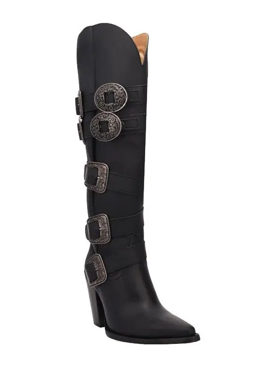 DINGO Spurwest Over The Knee Western Boot - Black