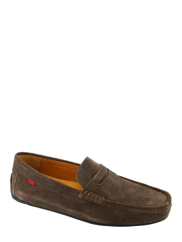 MARC JOSEPH NEW YORK West Village Leather Slip-on Penny Loafer - Brown Suede