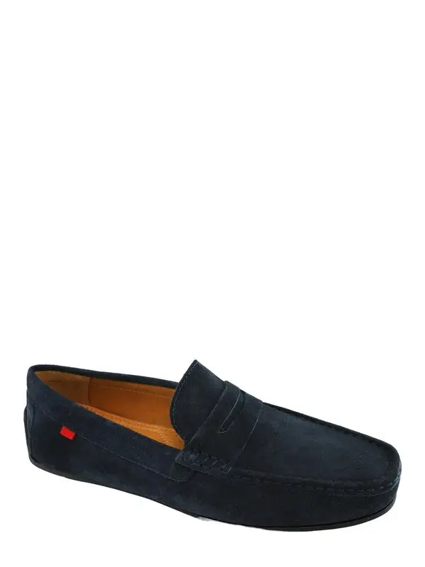 MARC JOSEPH NEW YORK West Village Leather Slip-on Penny Loafer - Navy Suede