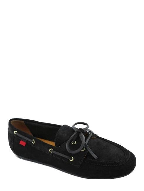 MARC JOSEPH NEW YORK Grove Street Slip-on Leather Loafer With Tie Bow - Black Suede