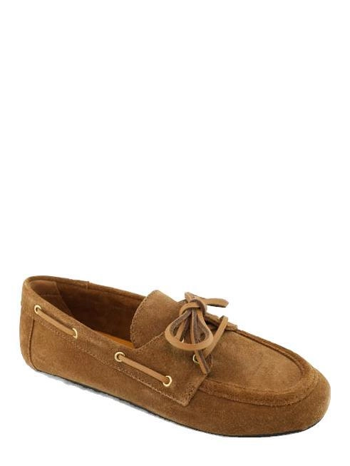 MARC JOSEPH NEW YORK Grove Street Slip-on Leather Loafer With Tie Bow - Cognac Suede