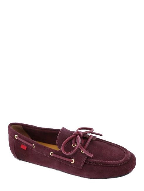 MARC JOSEPH NEW YORK Grove Street Slip-on Leather Loafer With Tie Bow - Wine Suede