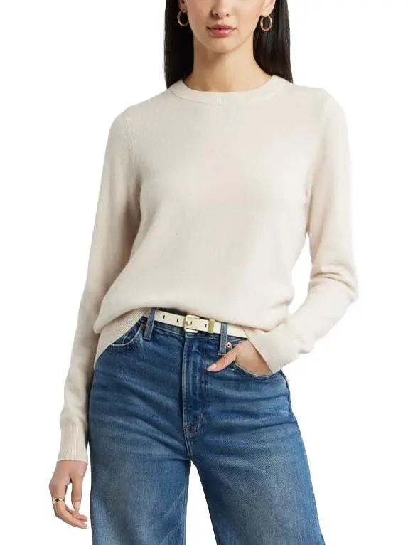 Nordstrom Crewneck Cashmere Sweater - Beige Beach