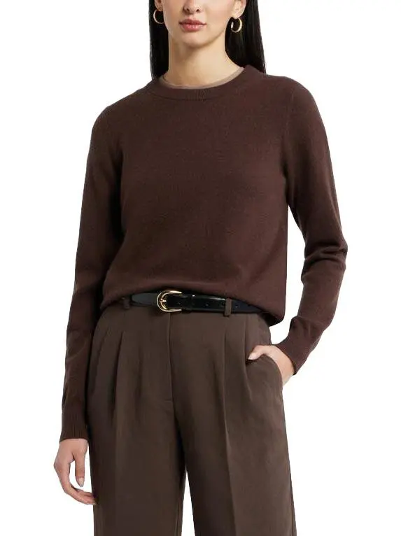 Nordstrom Crewneck Cashmere Sweater - Brown Mole