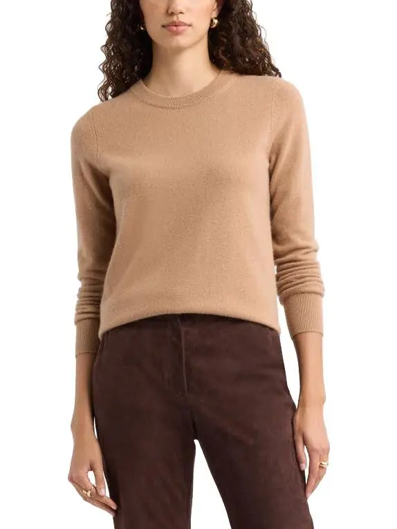 Nordstrom Crewneck Cashmere Sweater - Tan Finch