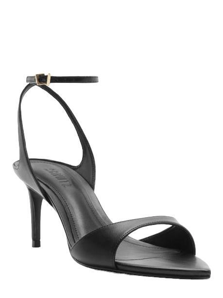 Schutz Zosia Pointed Toe Ankle Strap Stiletto Sandals - Black