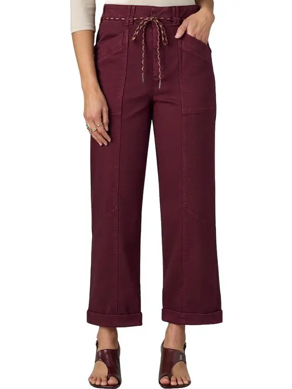 Wit & Wisdom Ultra Skyrise High Waist Relaxed Stretch Cotton Pants - Zinfandel