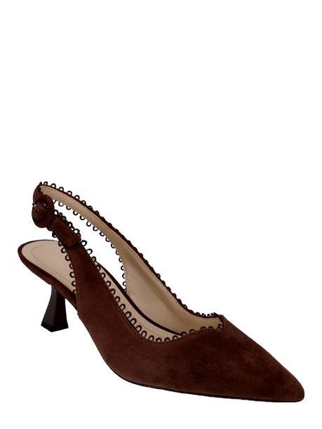 Pelle Moda Jalene Scalloped Slingback Pumps - Espresso