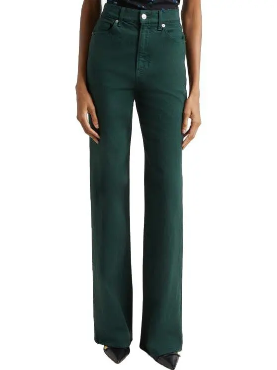 Veronica Beard Crosbie Wide Leg Jeans - Pine