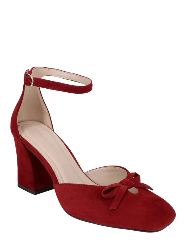 Pelle Moda Heleen Ankle Strap Pump - Cranberry