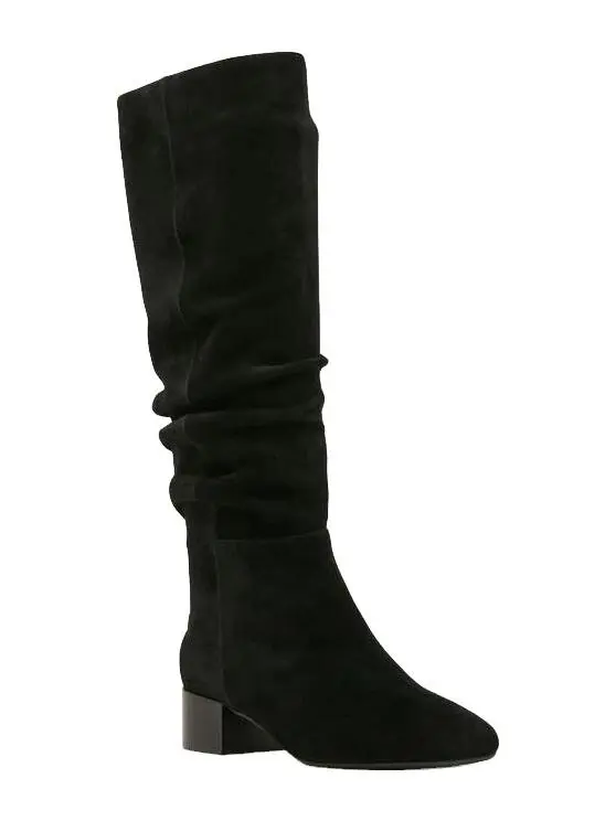 Blondo Hannah Waterproof Scrunch Knee High Boots - Black Suede