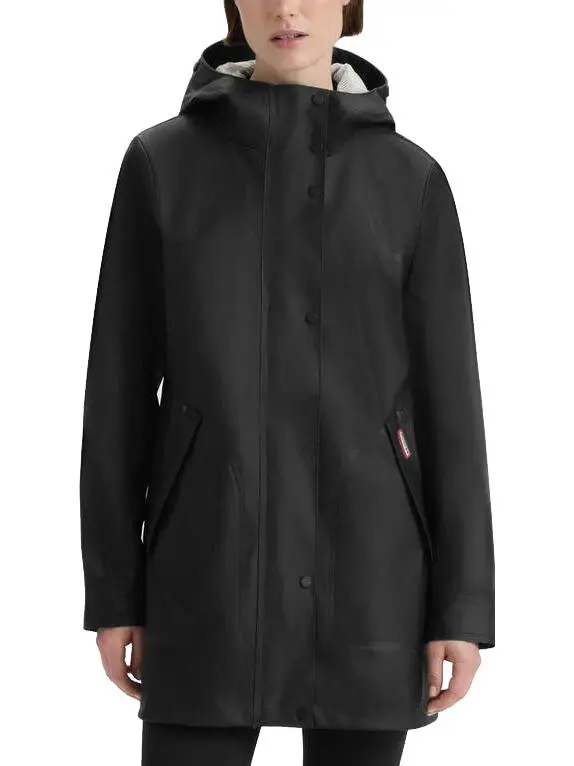 Hunter Acacia Rubberized Water-repellent Rain Jacket - Black