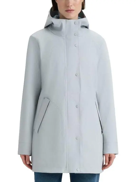Hunter Acacia Rubberized Water-repellent Rain Jacket - Silver Grey