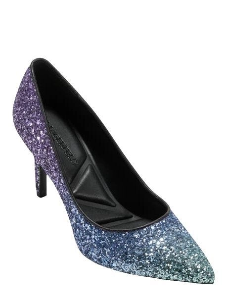 Karl Lagerfeld Paris Royale Ombré Glitter Pointed Toe Pumps - Purple Multi
