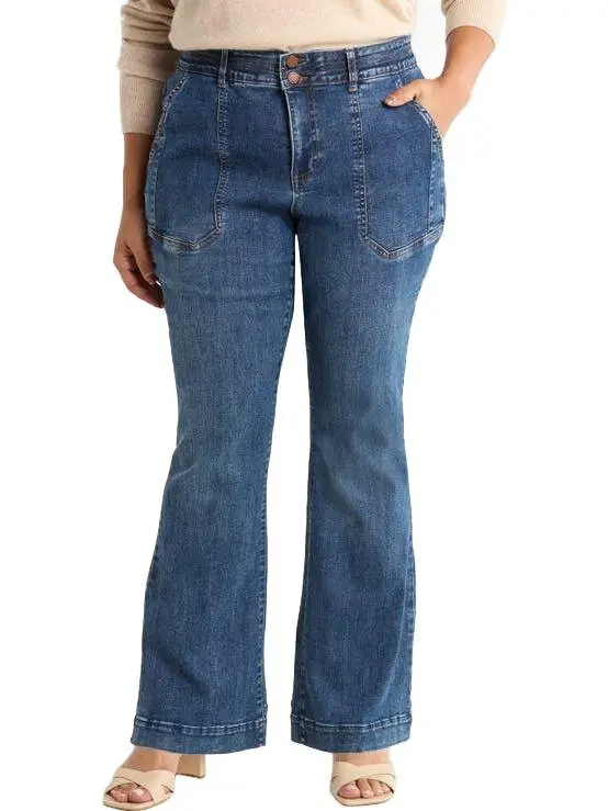 Wit & Wisdom High Waist Bootcut Jeans - Mid Blue