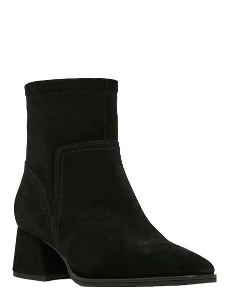 Blondo Waterproof Stretch Suede Block Heel Bootie - Black Suede