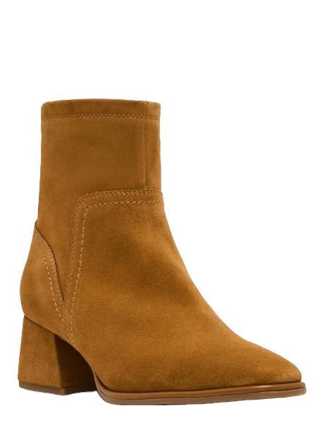 Blondo Waterproof Stretch Suede Block Heel Bootie - Camel Suede