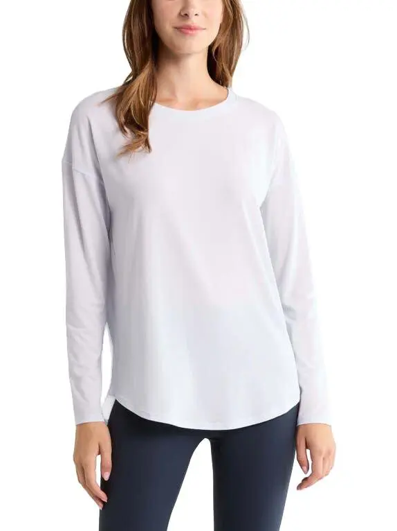 Zella Breathe Long Sleeve Performance T-shirt - Blue Ancient