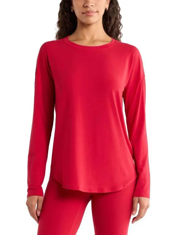Zella Breathe Long Sleeve Performance T-shirt - Red Jester