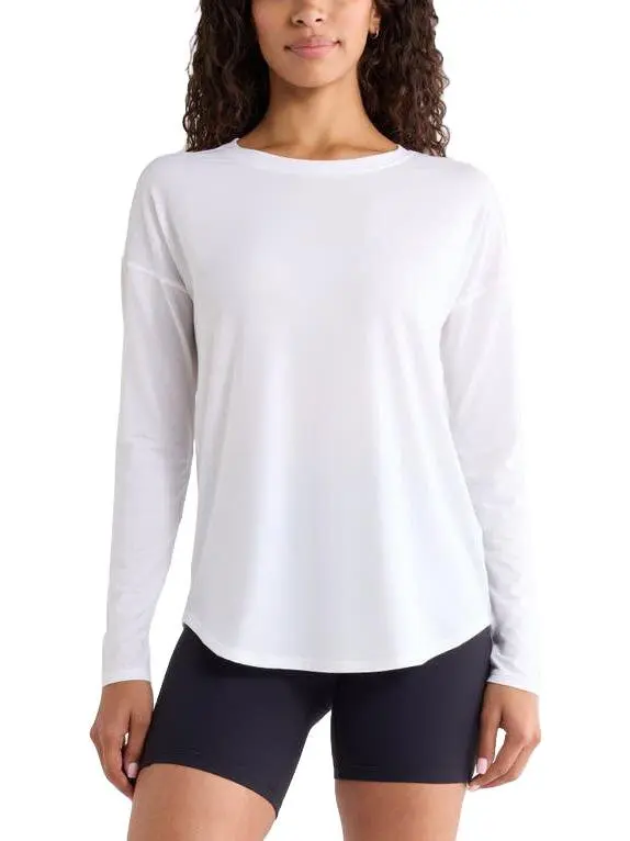 Zella Breathe Long Sleeve Performance T-shirt - White
