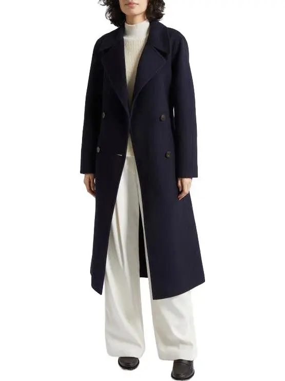 REISS Rene Wool & Cashmere Blend Coat - Navy