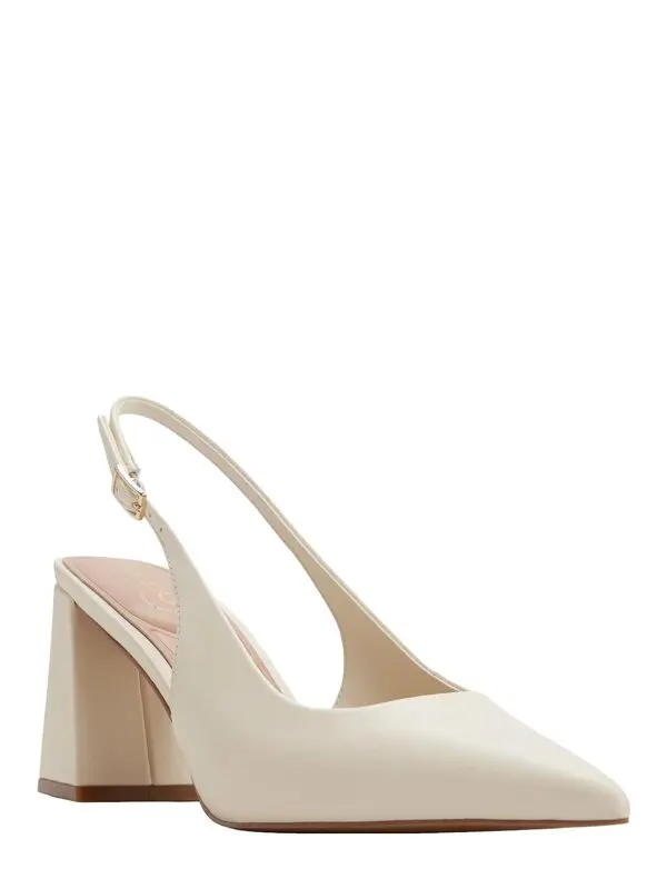 Aldo Jannette Slingback Pointed Toe Pumps - White
