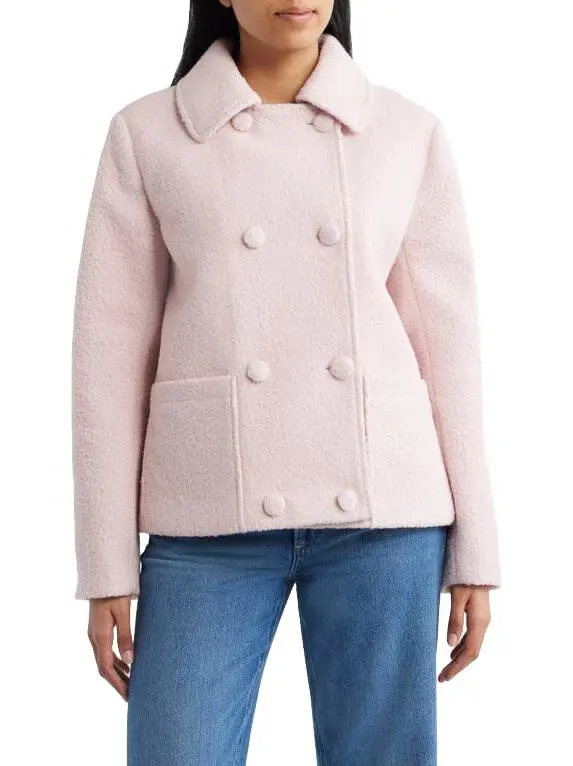 Bernardo Short Bouclé Coat - Pink